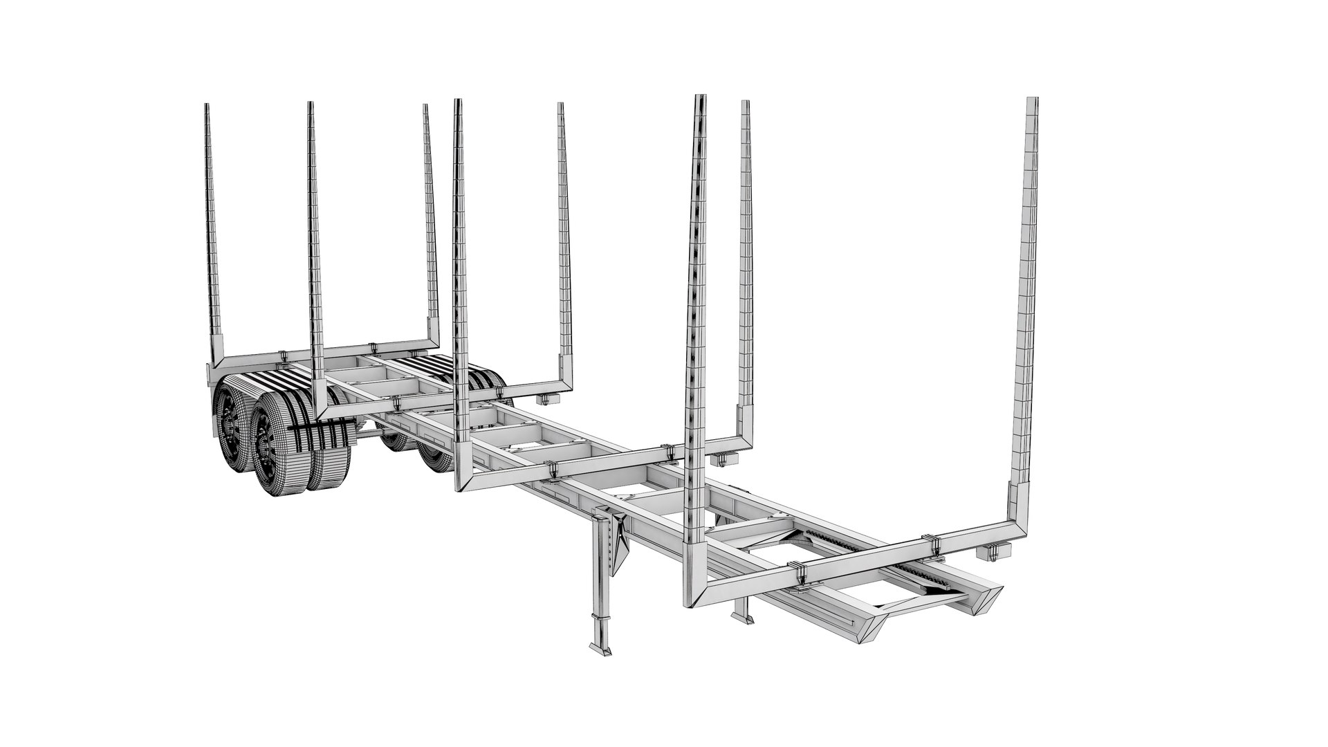 Logging Trailer Empty 3D Model - TurboSquid 1779119