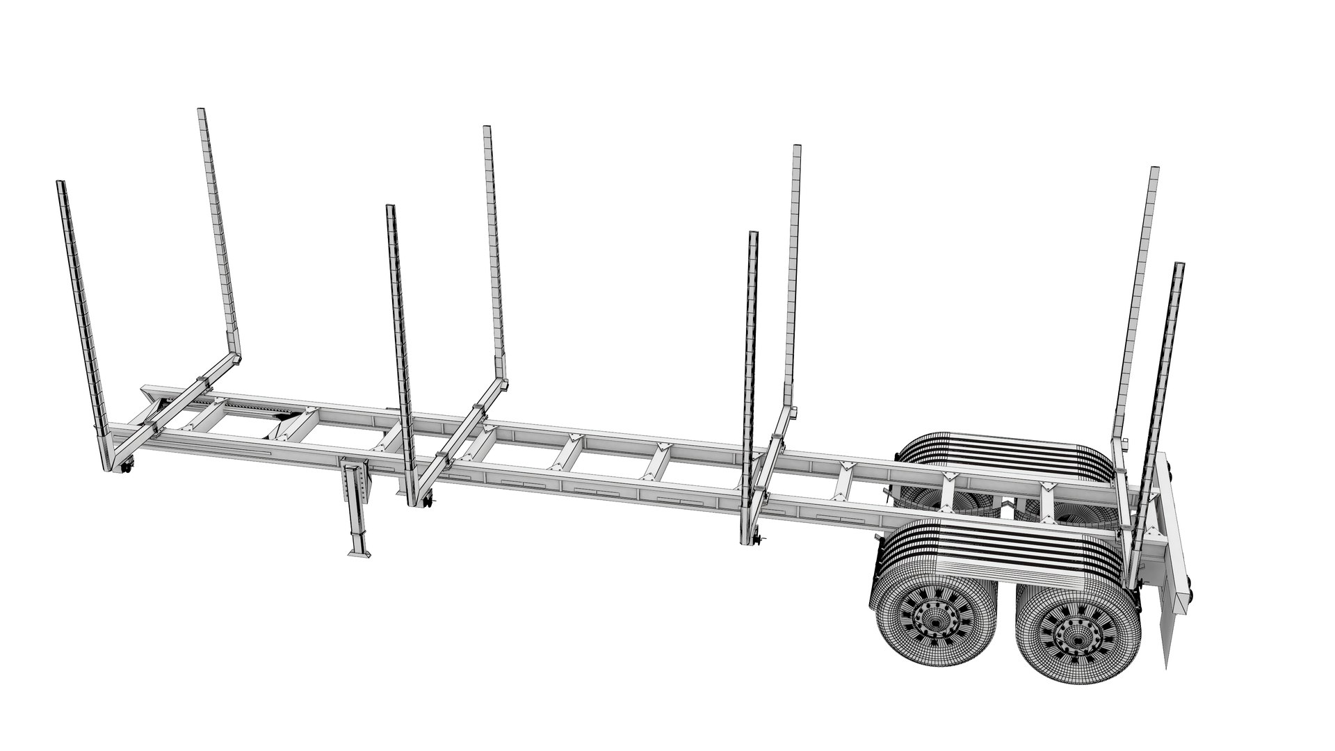 Logging Trailer Empty 3D Model - TurboSquid 1779119