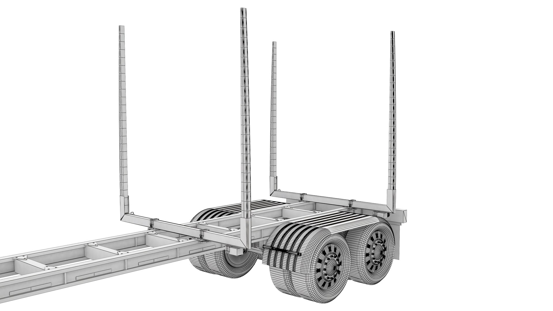 Logging Trailer Empty 3D Model - TurboSquid 1779119