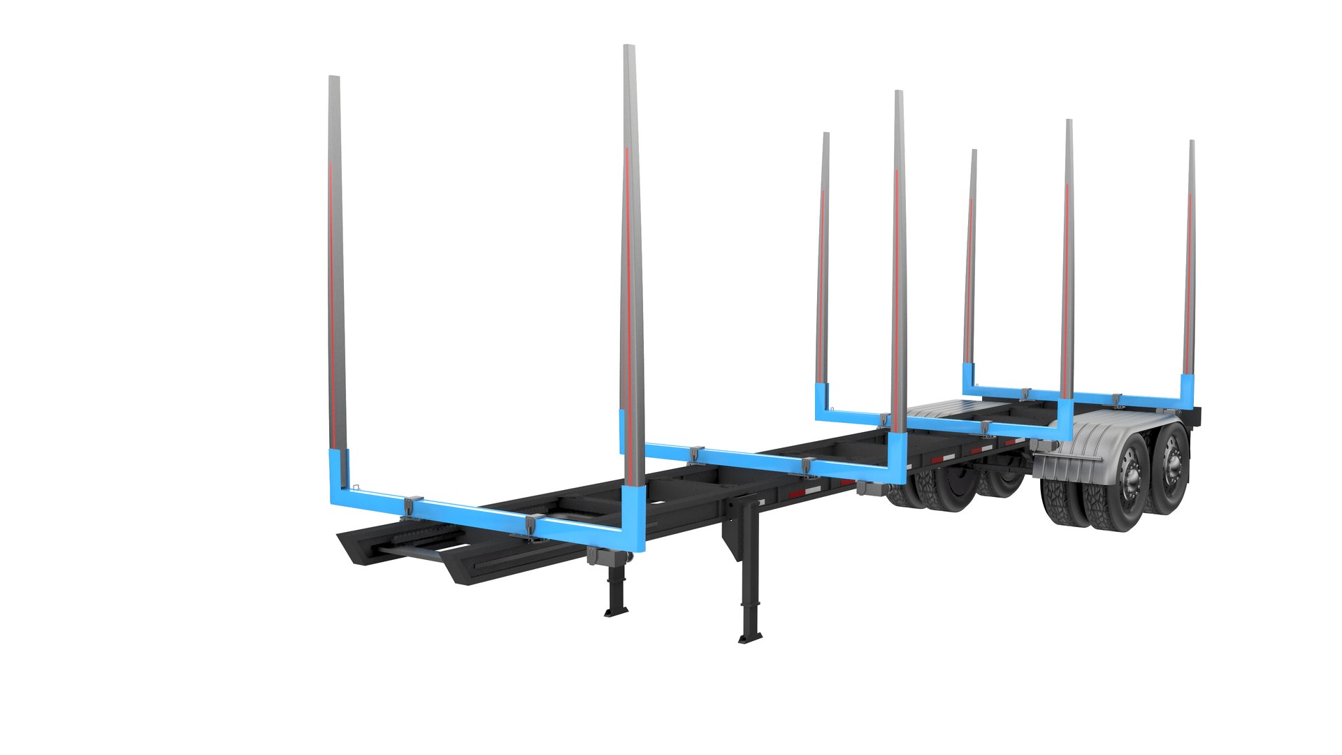 Logging Trailer Empty 3D Model - TurboSquid 1779119
