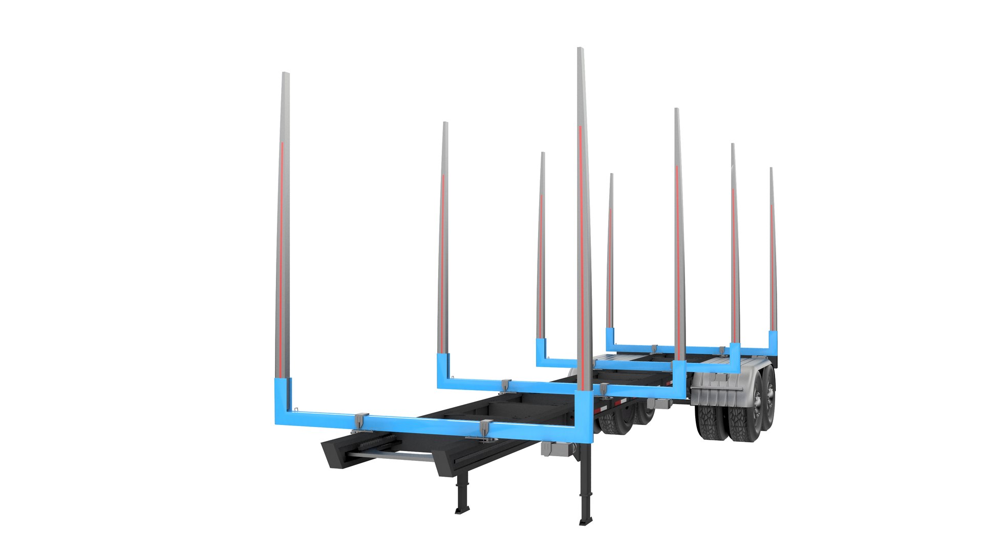 Logging Trailer Empty 3D Model - TurboSquid 1779119