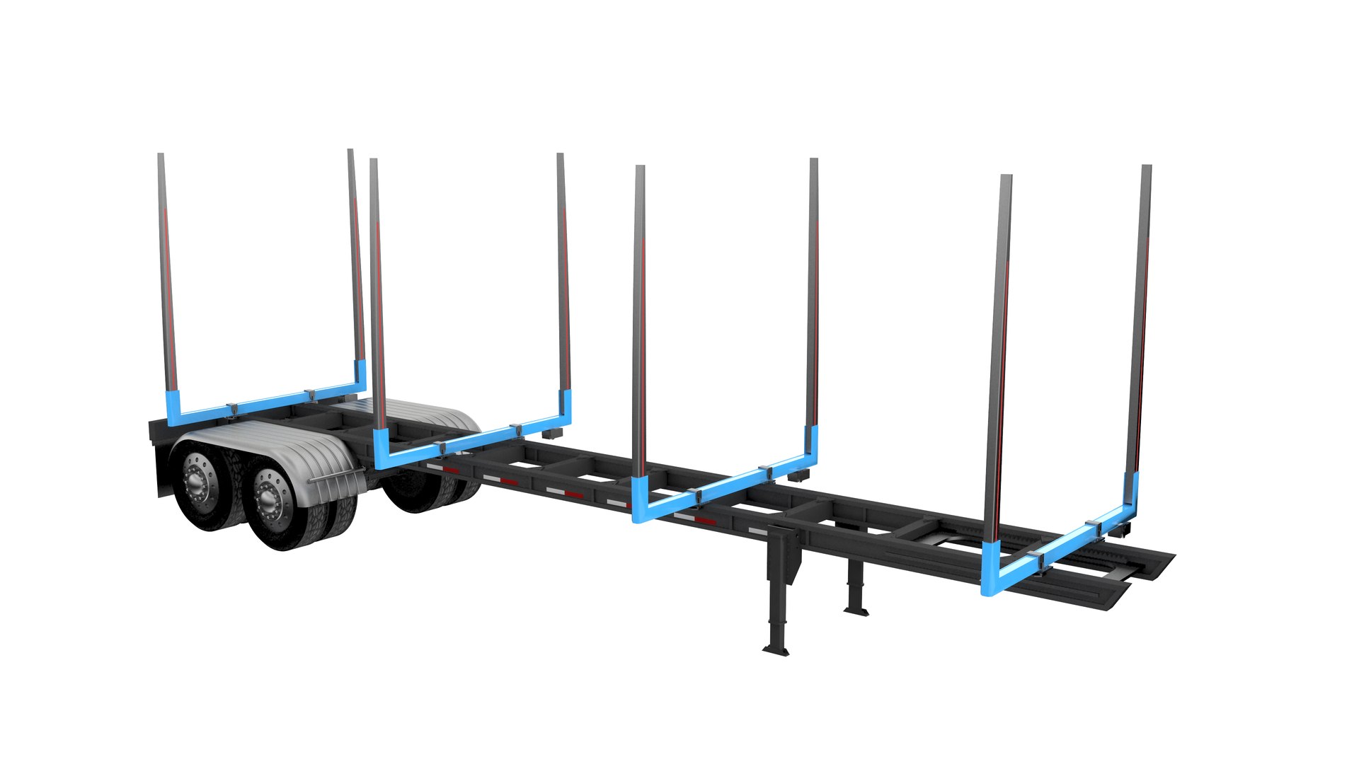 Logging Trailer Empty 3D Model - TurboSquid 1779119