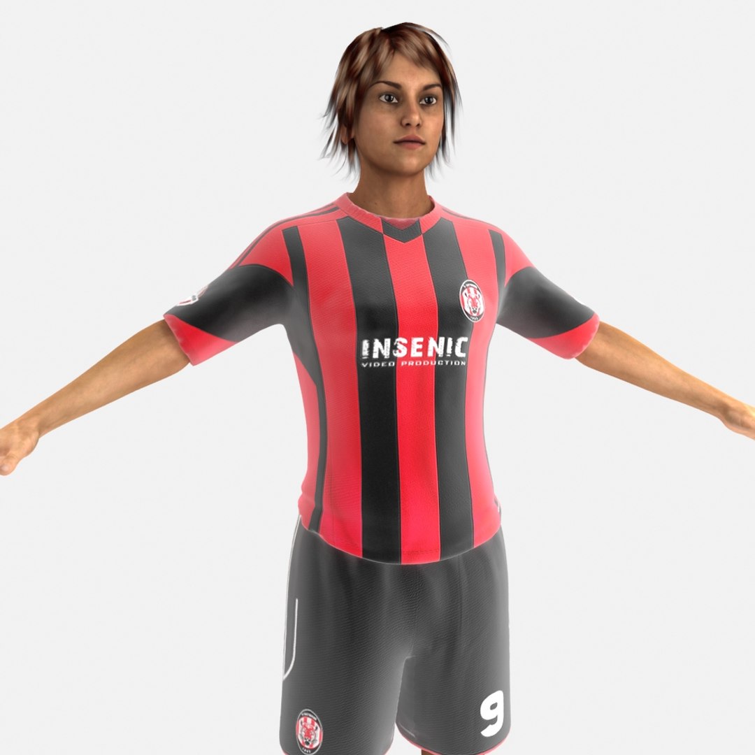 3d Female Soccer Player Model