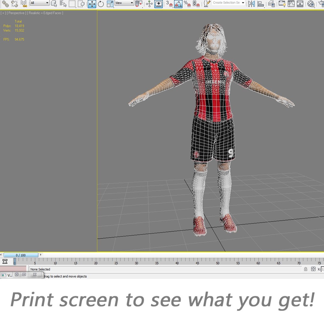 3d Female Soccer Player Model