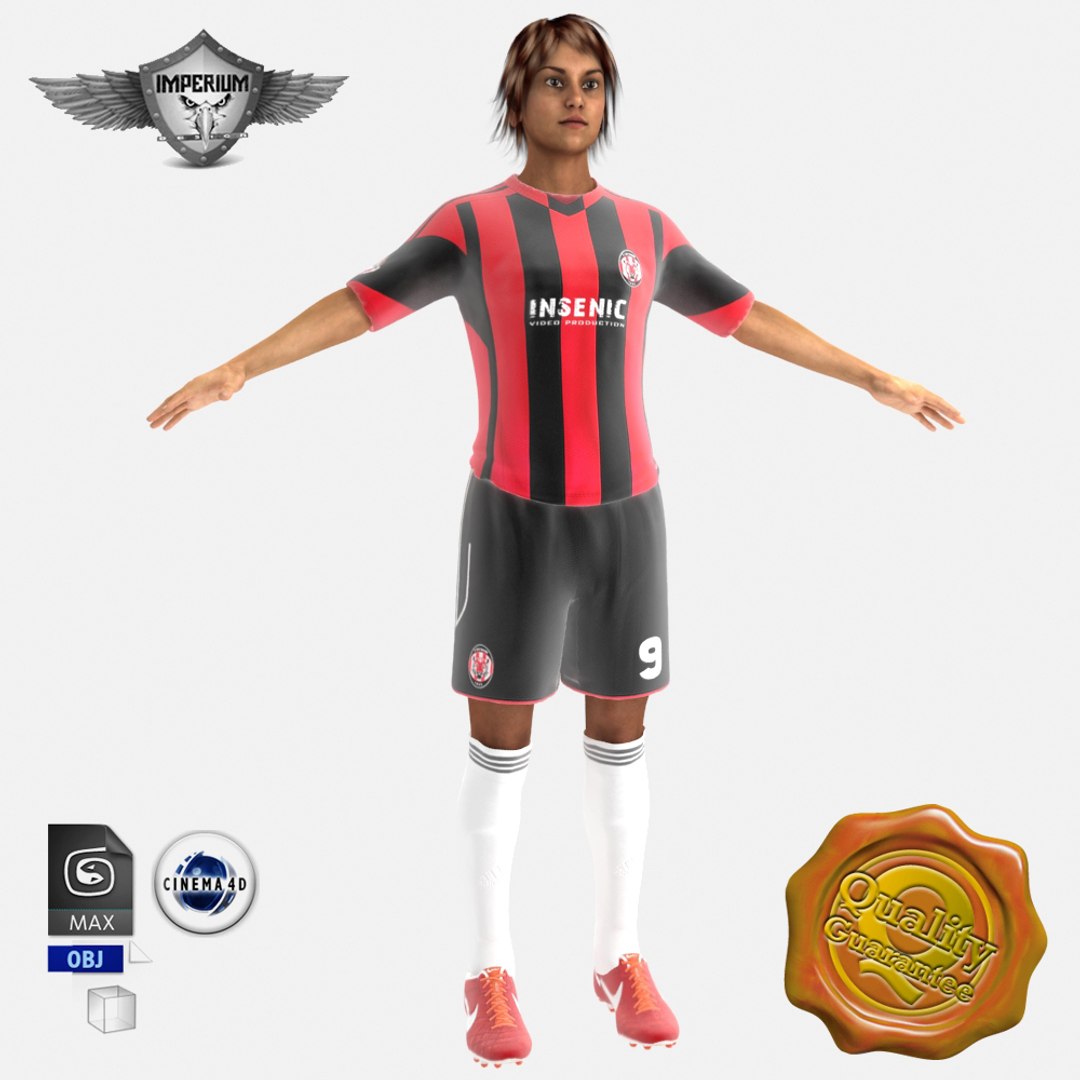 3d Female Soccer Player Model
