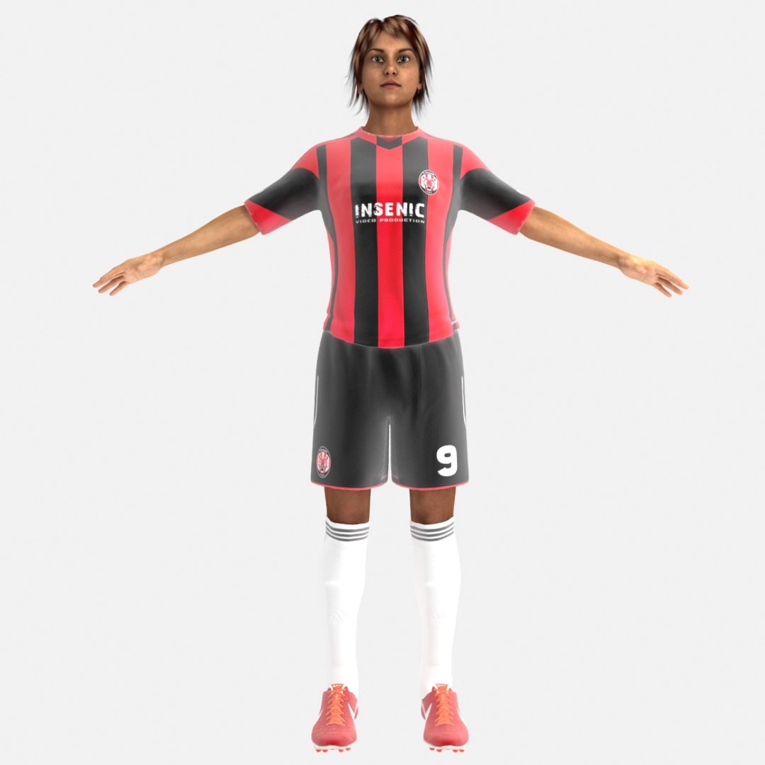 3d Female Soccer Player Model