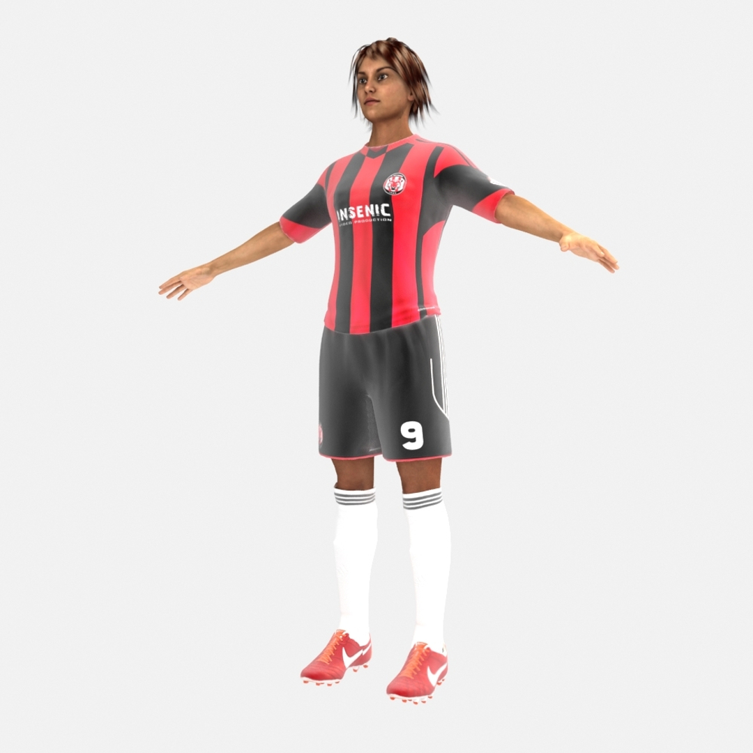 3d Female Soccer Player Model