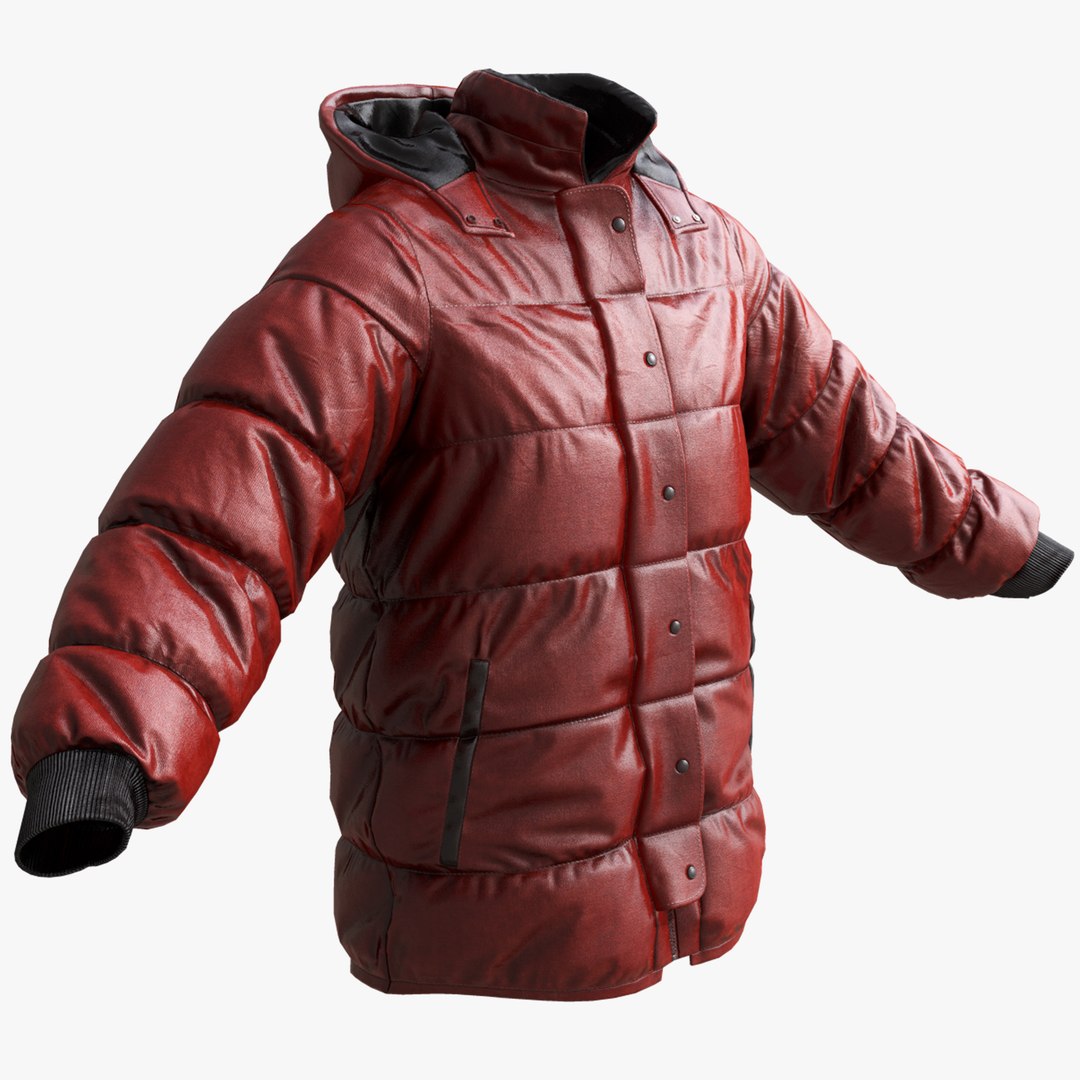 3D winter jacket red model - TurboSquid 1674569