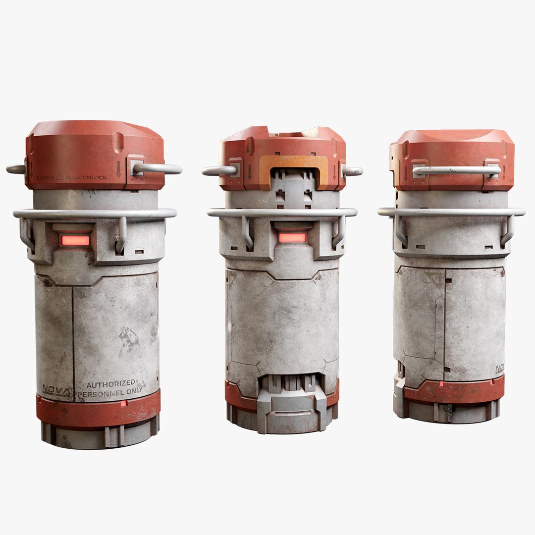 Push Unlock Sci-fi Canister 3D - TurboSquid 2355145