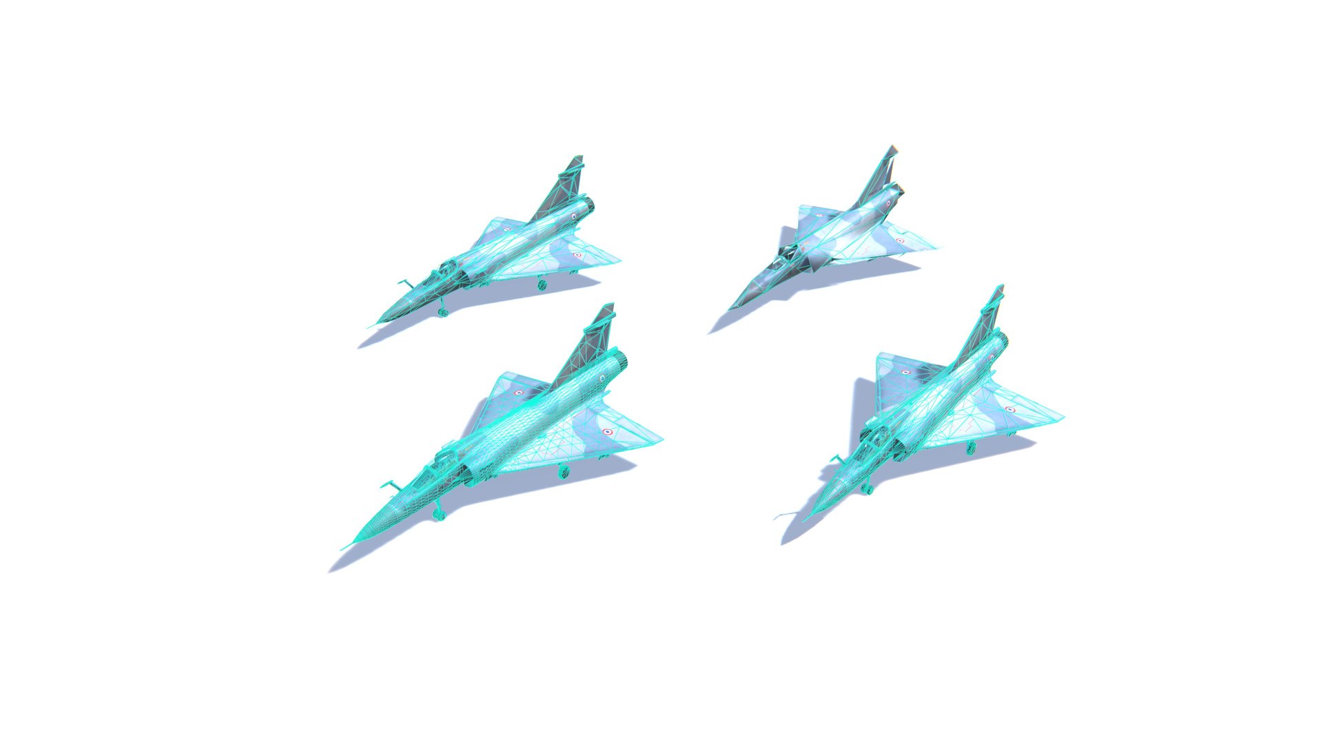 Mirage 2000 Jet Fighter Aircraft Low-poly 3D model 3D - TurboSquid 1799448