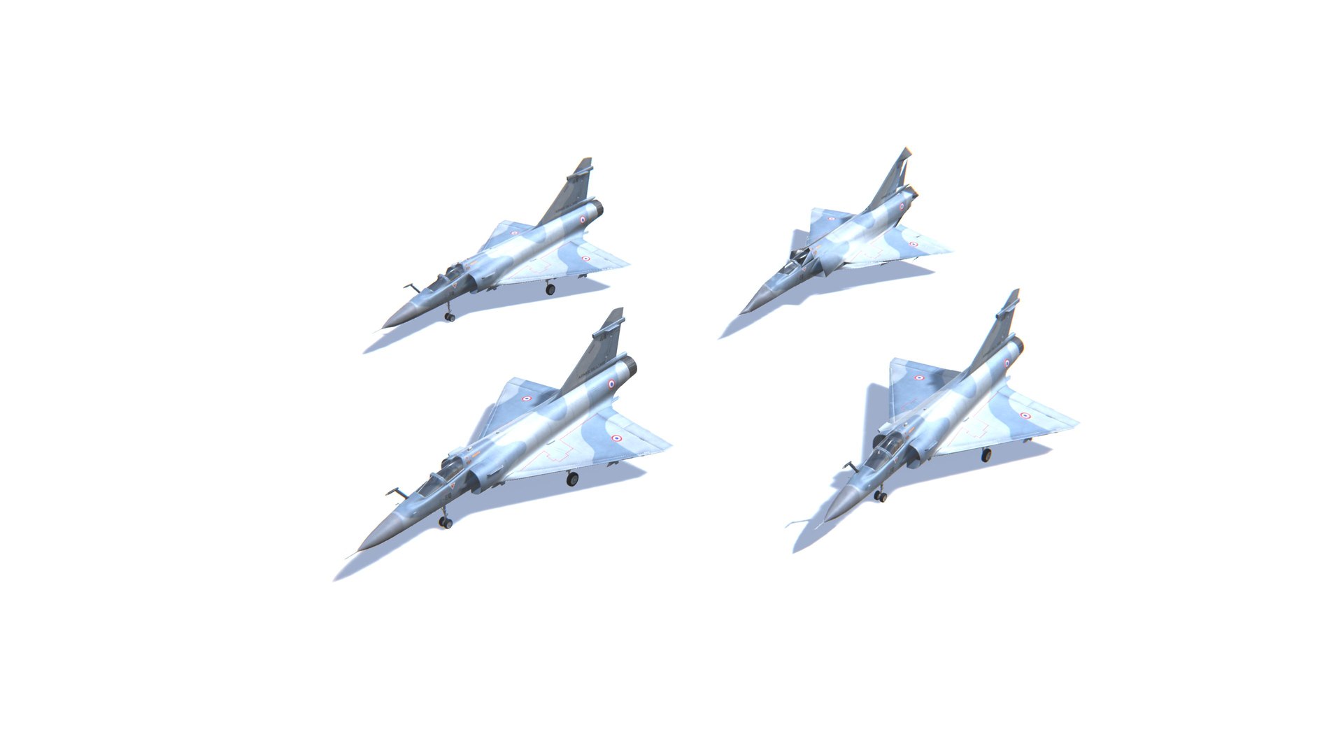 Mirage 2000 Jet Fighter Aircraft Low-poly 3D model 3D - TurboSquid 1799448