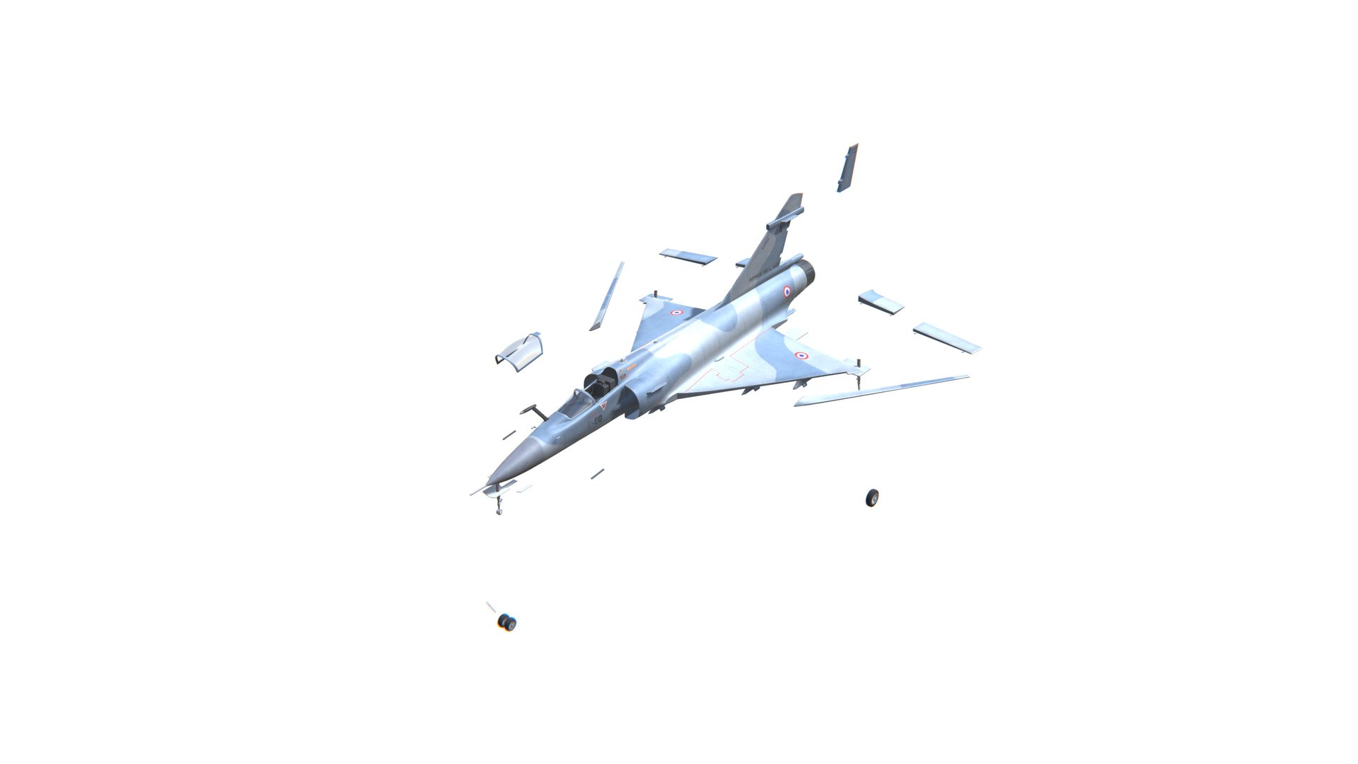 Mirage 2000 Jet Fighter Aircraft Low-poly 3D model 3D - TurboSquid 1799448