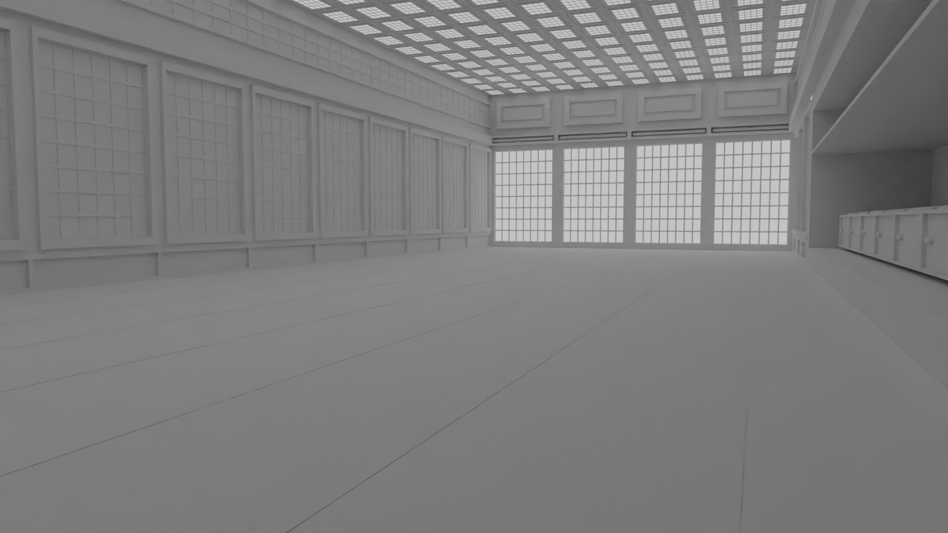 Japanese training dojo no material 3D model - TurboSquid 2178906