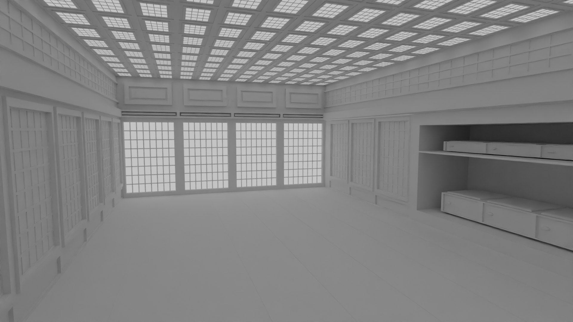 Japanese training dojo no material 3D model - TurboSquid 2178906