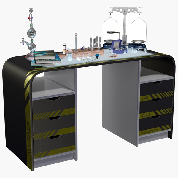Lab Table Dark 1 3D model - TurboSquid 1758983