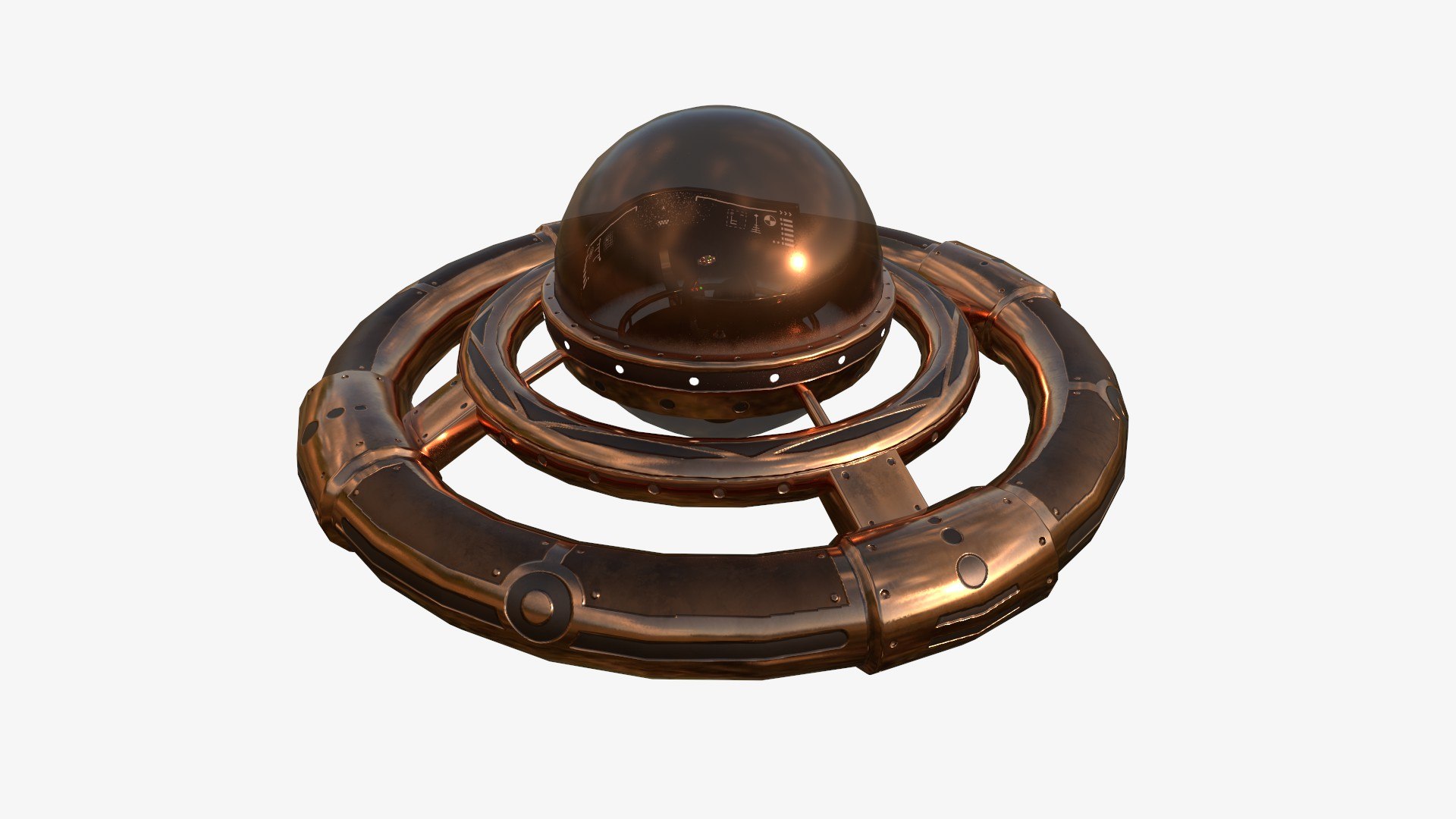 Alien Spaceship UFO E06 Copper - Sci Fi Spacecraft Design 3D Model ...