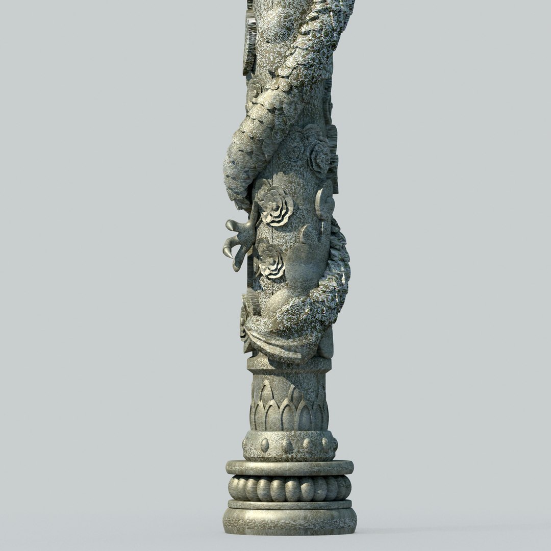 3D Model Asian Chinese Dragon Pillar Collection - TurboSquid 2003317