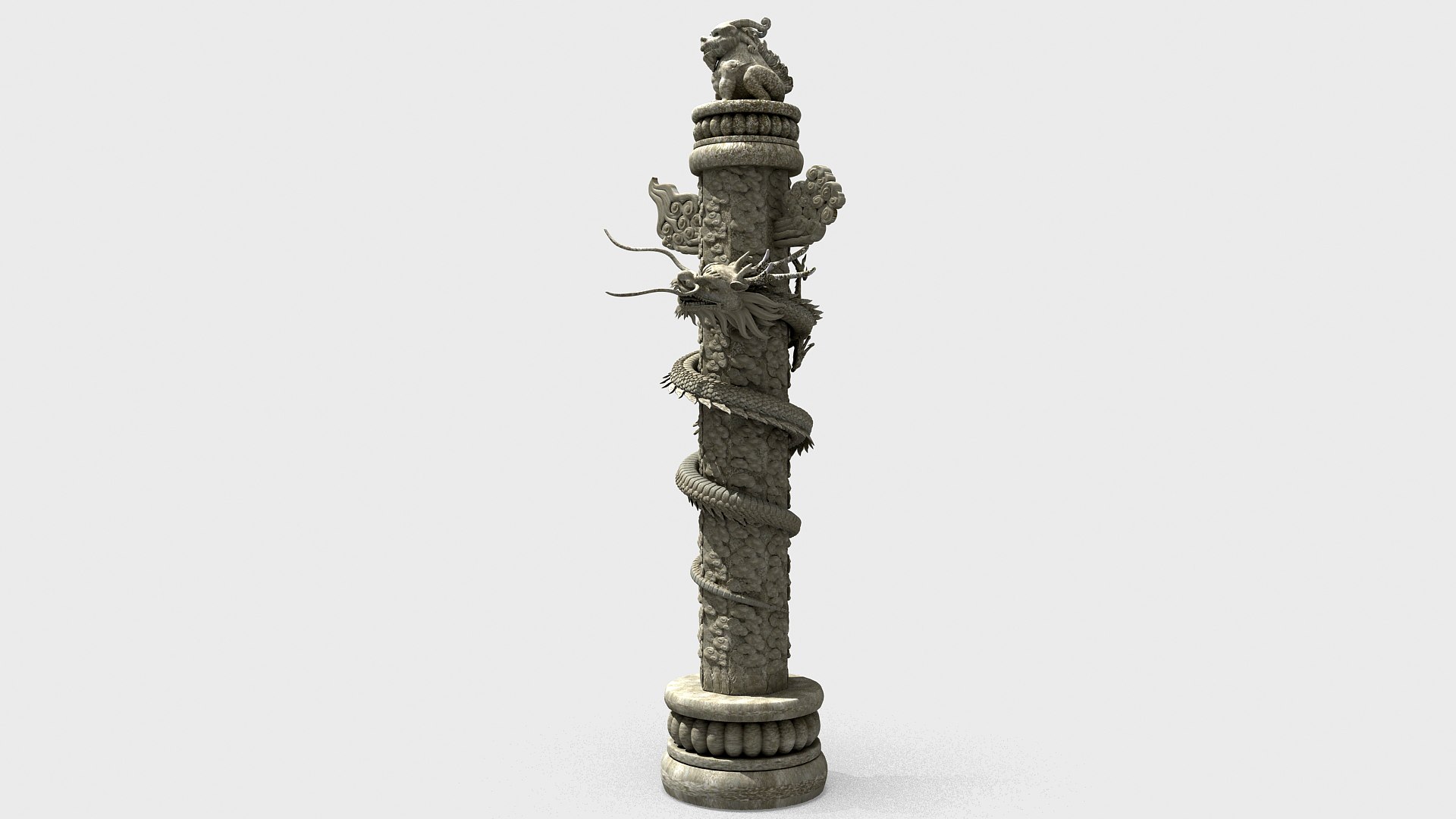 3D Model Asian Chinese Dragon Pillar Collection - TurboSquid 2003317