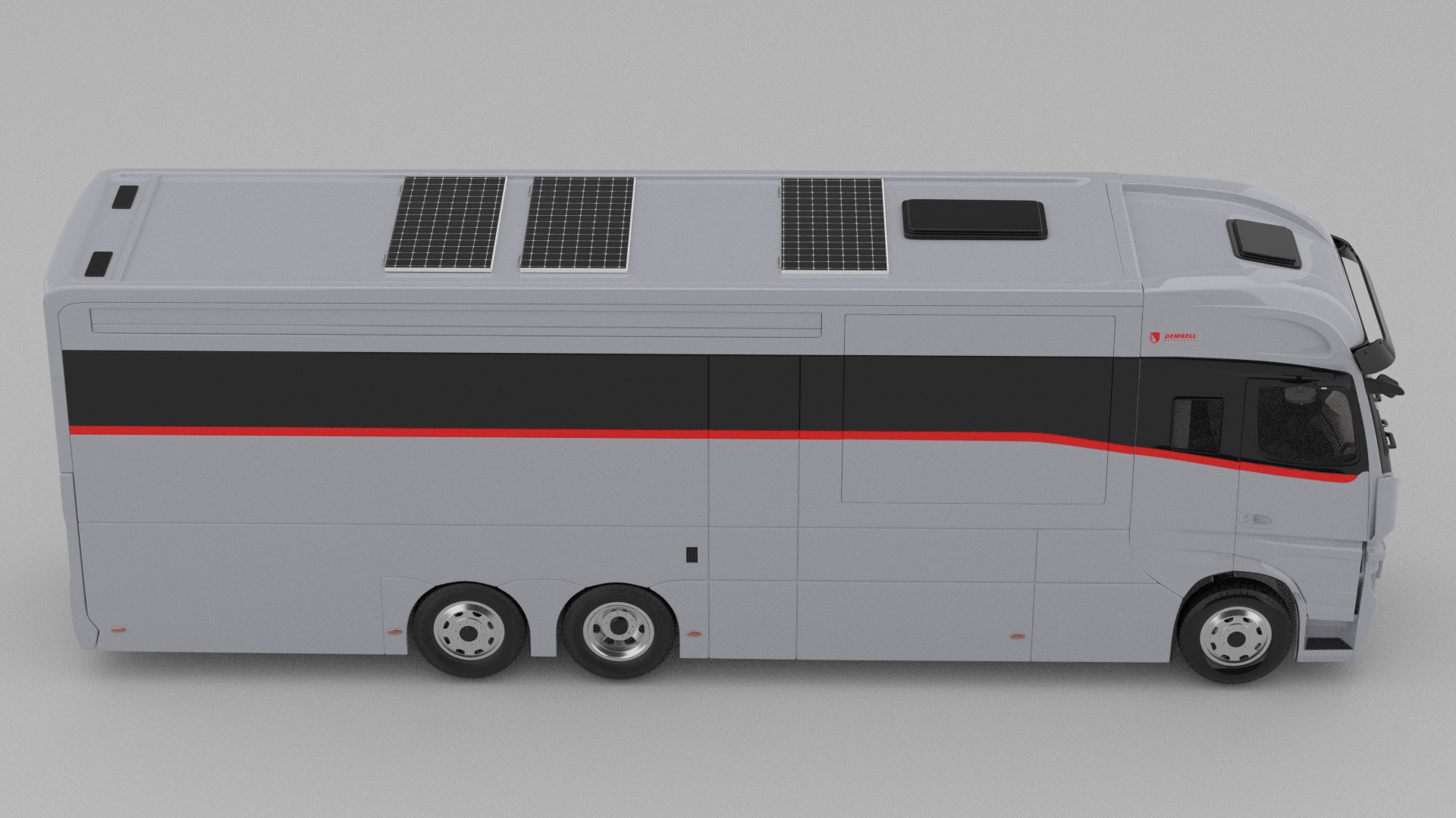 3D Dembell Motorhome Model M Grey Color Class A Mercedes-Benz Actros Gigaspace Chassis Model ...
