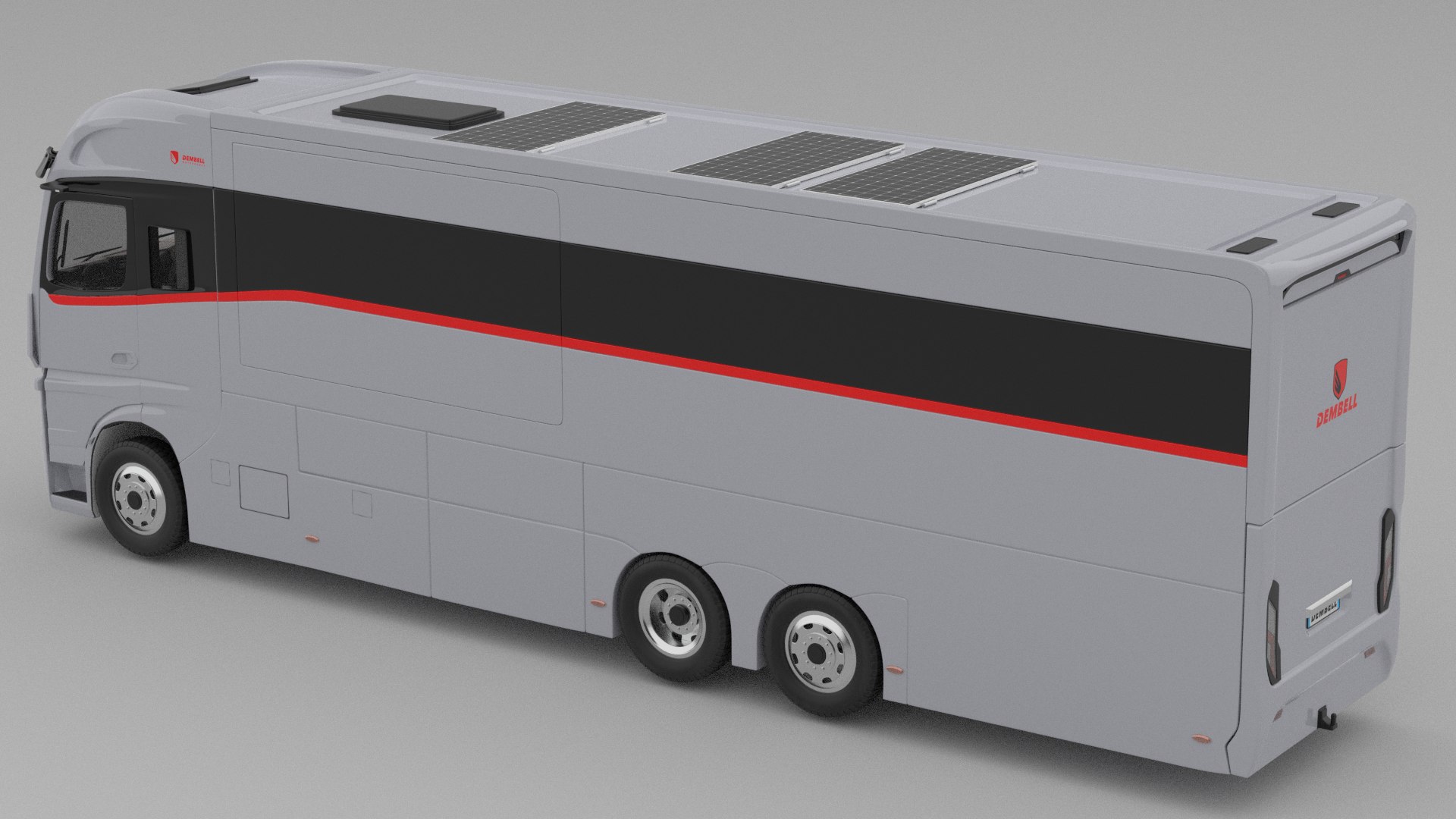 3D Dembell Motorhome Model M Grey Color Class A Mercedes-Benz Actros ...