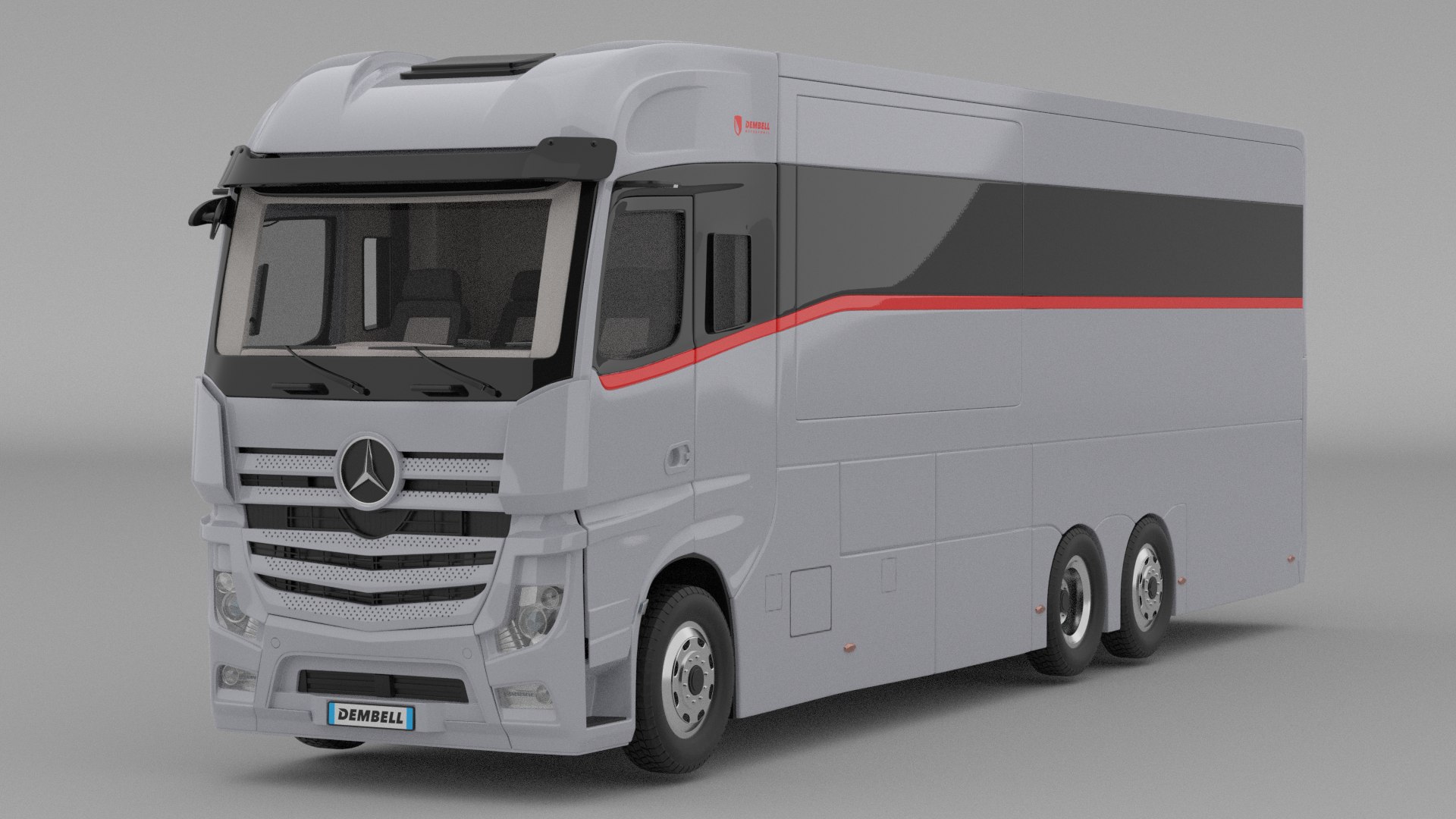3D Dembell Motorhome Model M Grey Color Class A Mercedes-Benz Actros ...