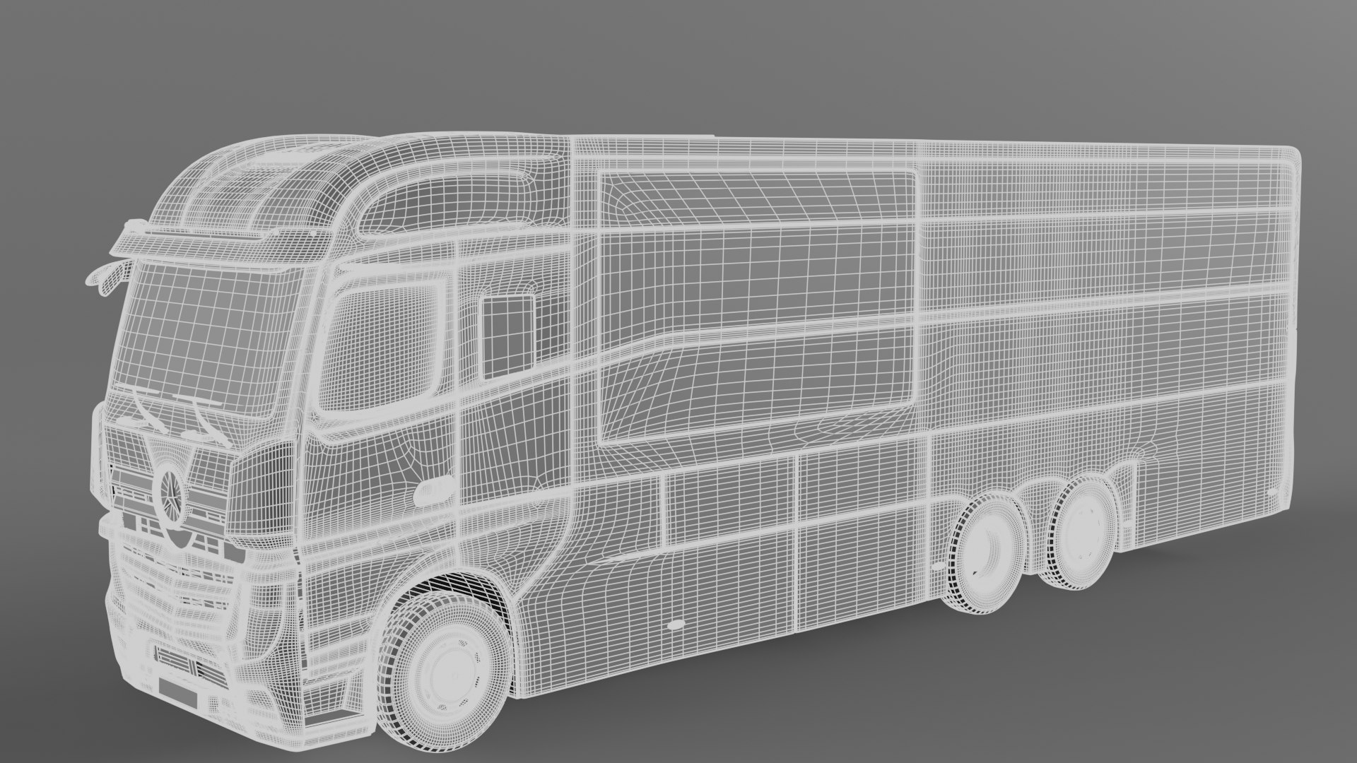 3D Dembell Motorhome Model M Grey Color Class A Mercedes-Benz Actros ...