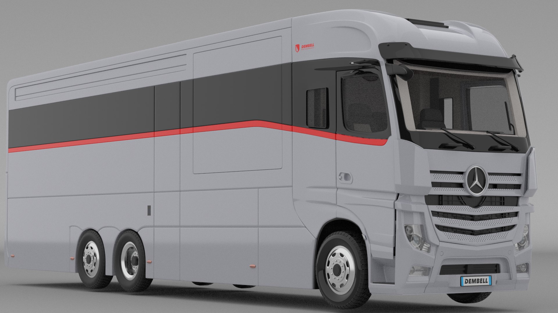 3D Dembell Motorhome Model M Grey Color Class A Mercedes-Benz Actros Gigaspace Chassis Model ...