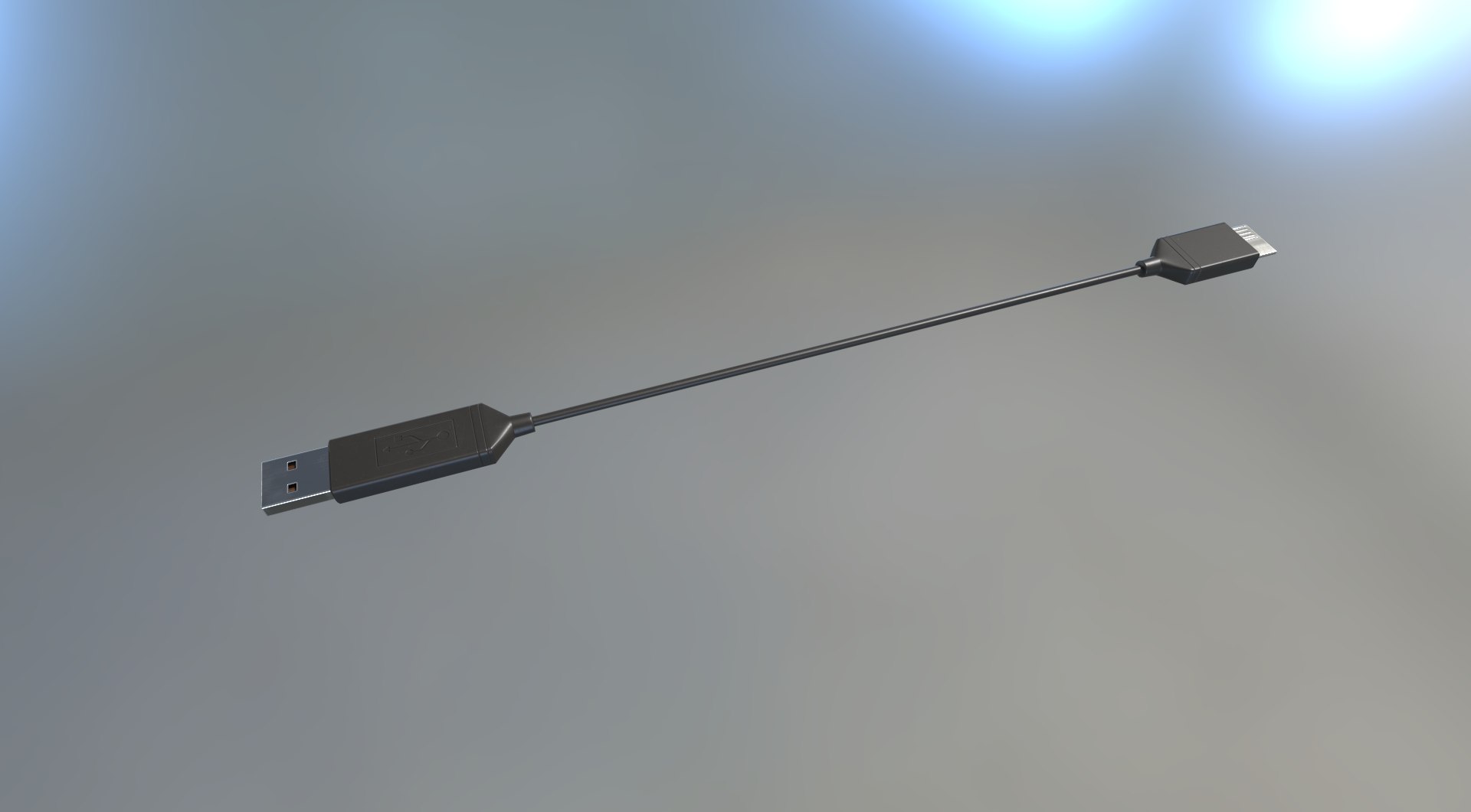 3d External Hdd Usb Cable Model