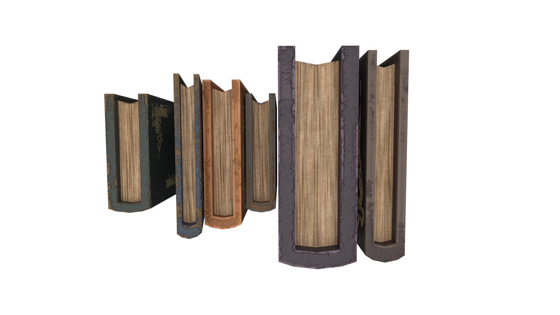 Old Damaged Books Individuals 3D - TurboSquid 2251721