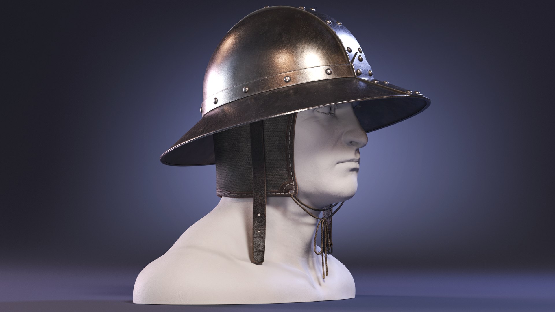 3d Model Kettle Hat Medieval Helmets