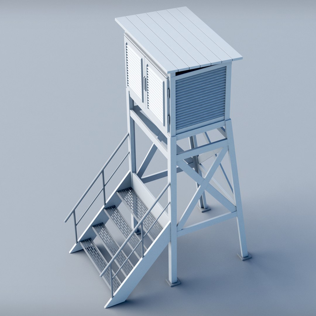 Weather Station Building 3d Model