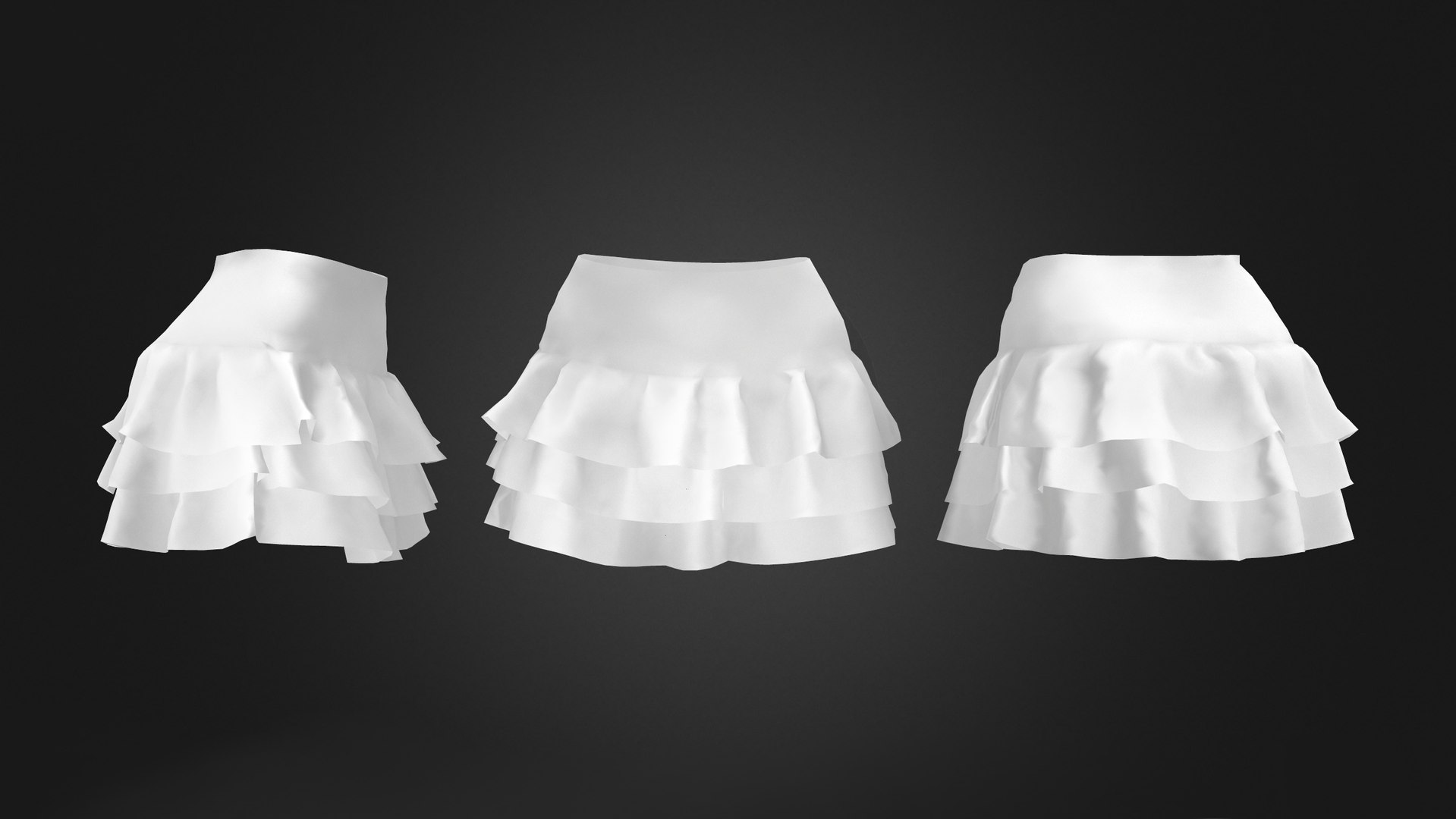 Ruffled Mini Skirt 3D Model - TurboSquid 1802797