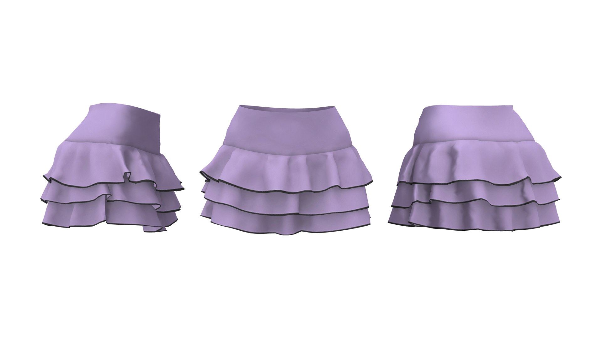 Ruffled Mini Skirt 3D Model - TurboSquid 1802797