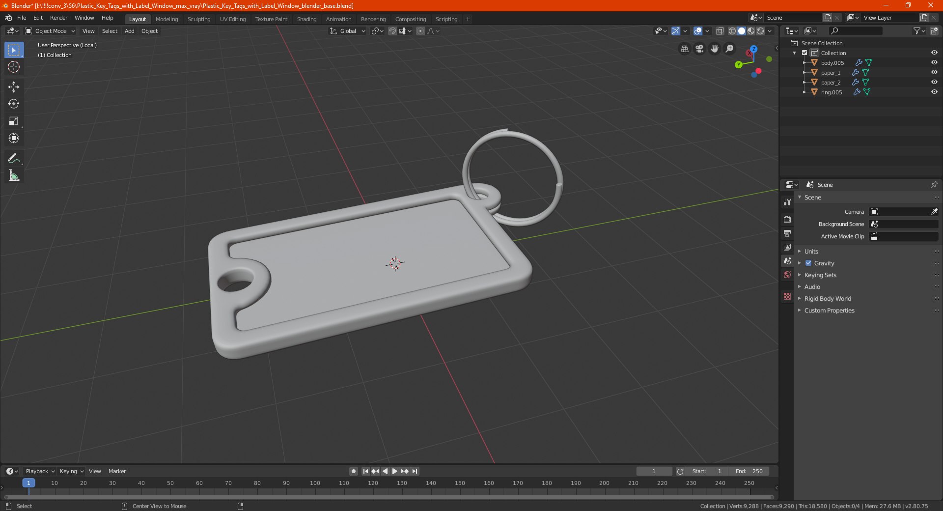 3D Plastic Key Tags with Label Window model - TurboSquid 1781189