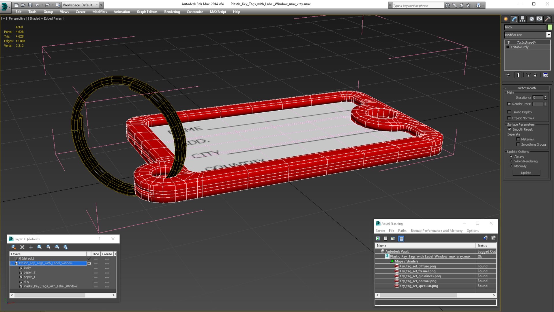 3D Plastic Key Tags with Label Window model - TurboSquid 1781189
