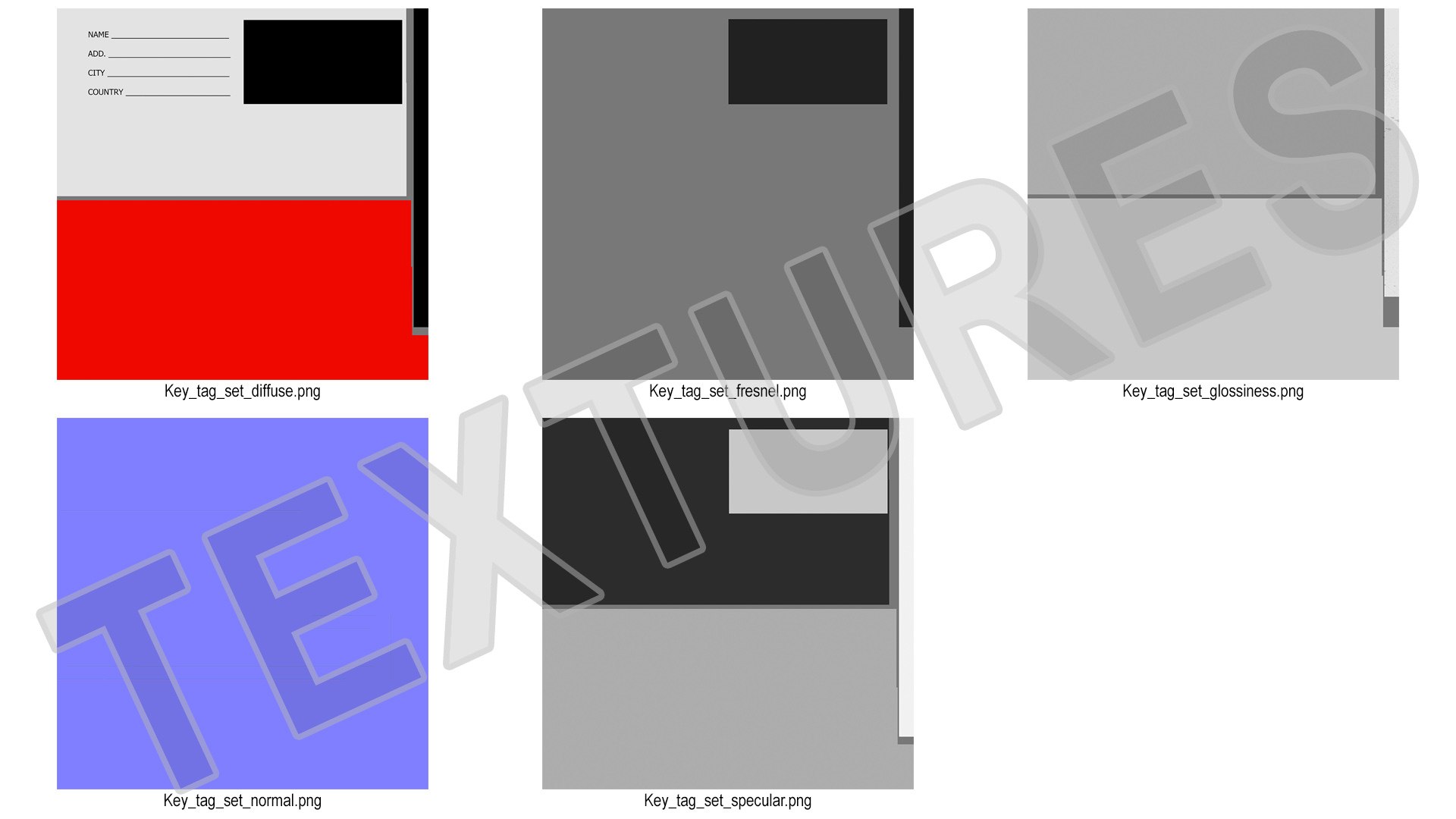 3D Plastic Key Tags with Label Window model - TurboSquid 1781189