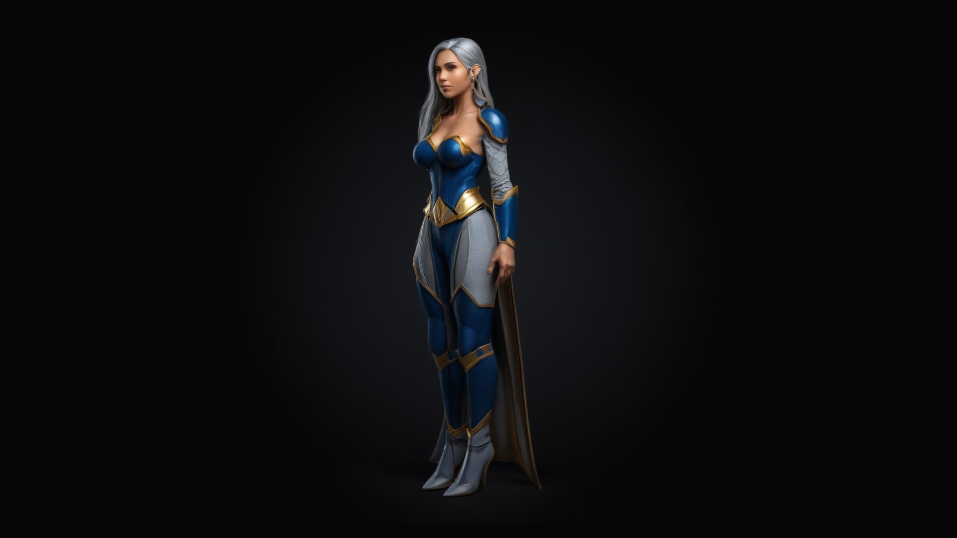 3D Model Fantasy Elf Fighter - Low To Ultra Poly STL Format ...
