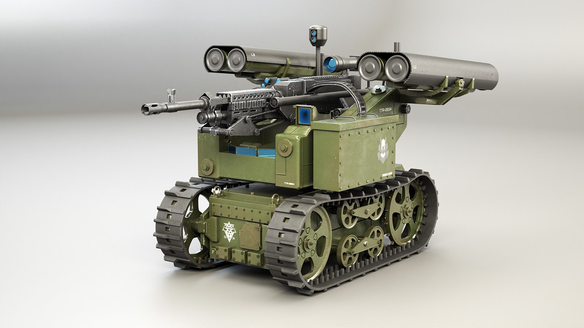 Military Tracked Robot V2 Military Green 3D Model - TurboSquid 2348033