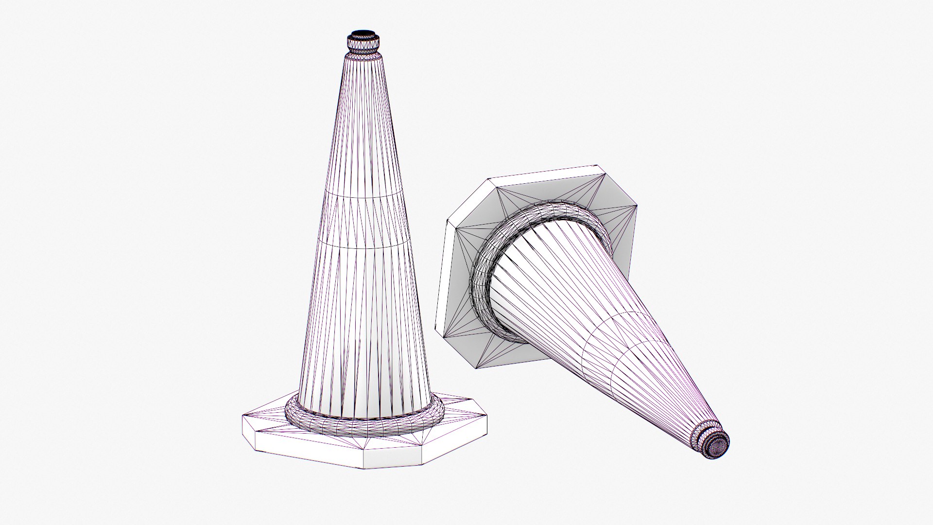 Traffic safety cones in red 3D model - TurboSquid 1850127