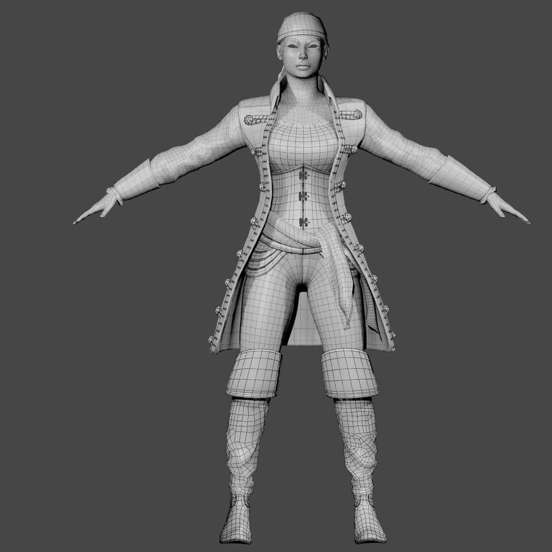 Female pirate character model - TurboSquid 1409659