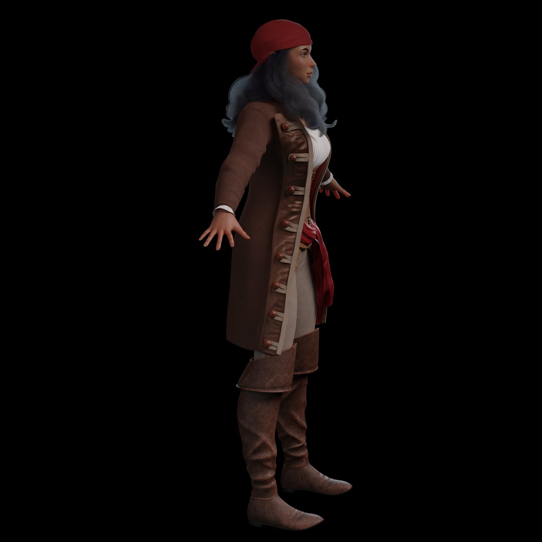 Female pirate character model - TurboSquid 1409659
