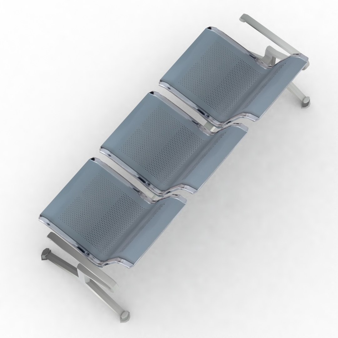 3D Low Poly Metal Waiting Room Bench Chair - TurboSquid 2388578