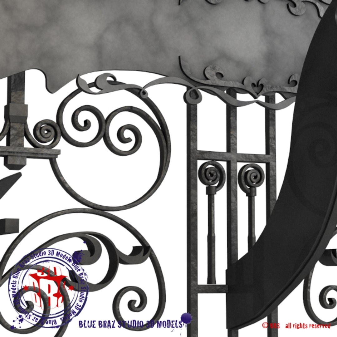 Wrought Iron Sign Board 3d 3ds