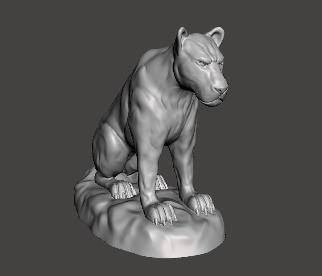 3D Big Cat Statue - TurboSquid 1482030