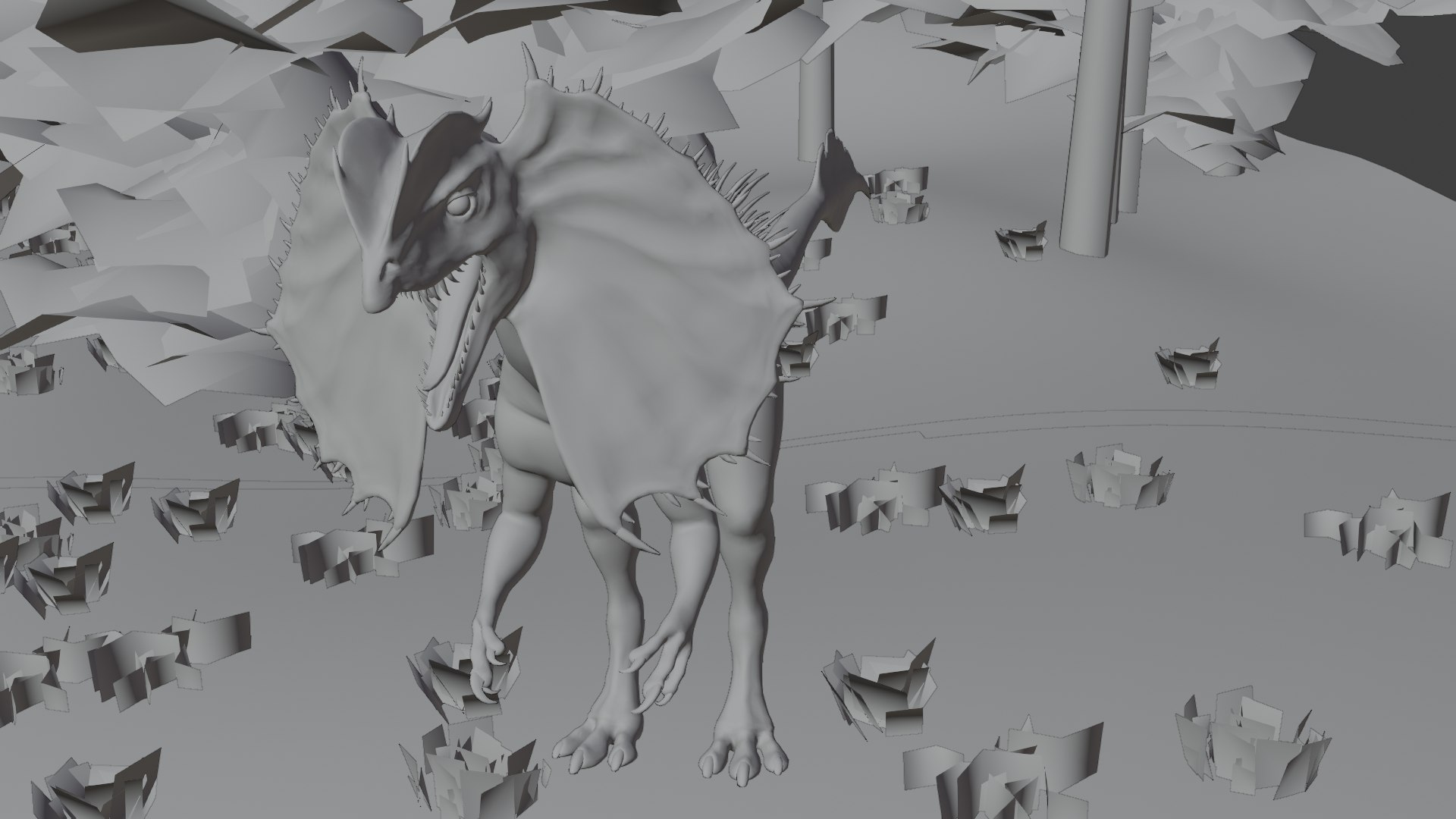 3D Model Realistic Dilophosaurus 3D Model - TurboSquid 2334622
