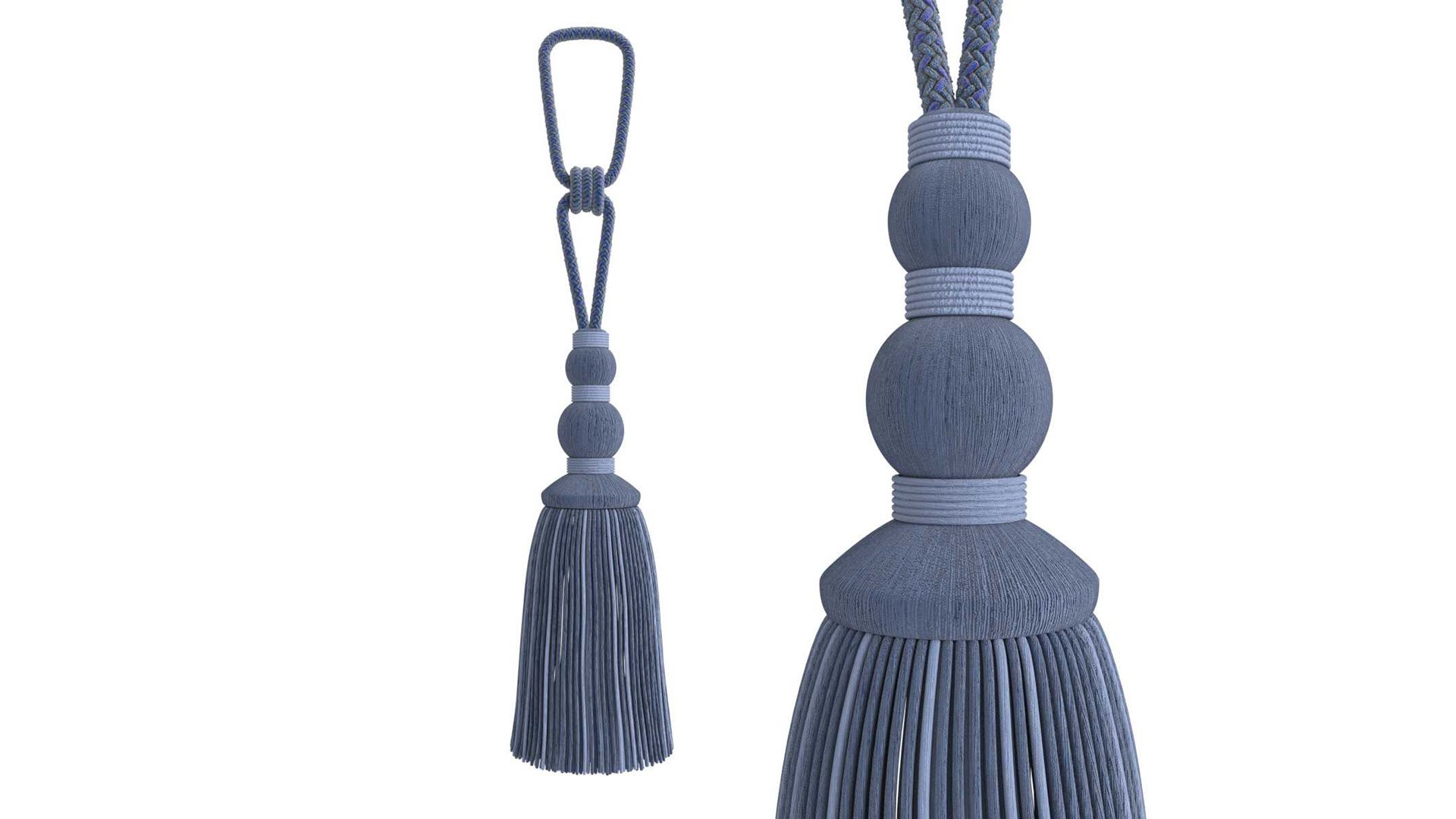 3D Dark Blue Curtain Tassel Tieback - TurboSquid 1743094