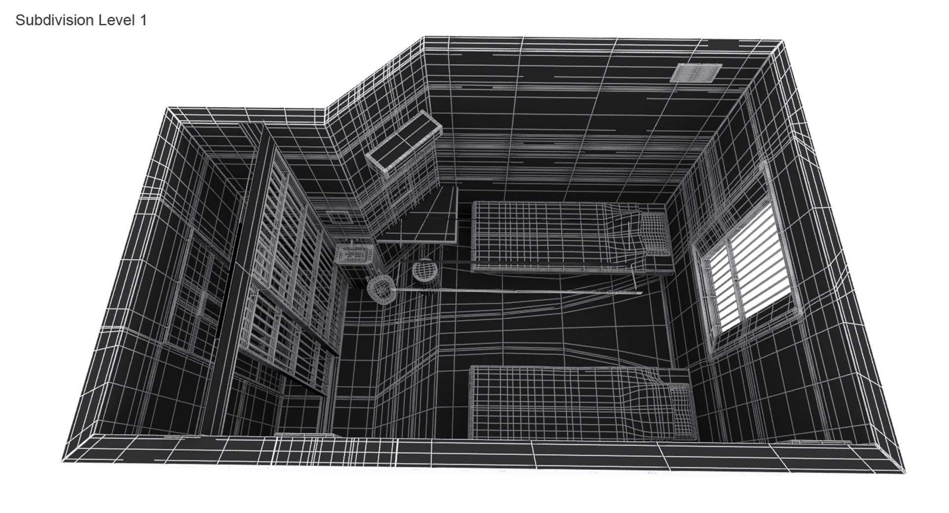 3d Model Of Bed Prison Cell