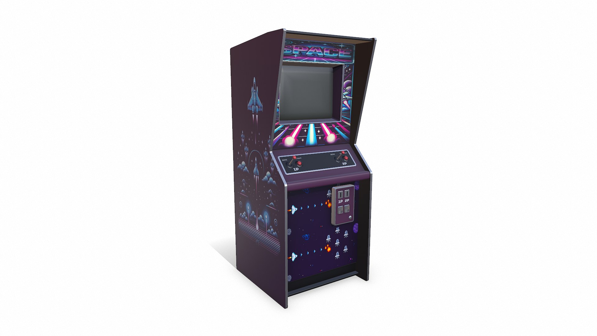 3D Old Vintage Arcade Machine Low-poly PBR Model - TurboSquid 2389297