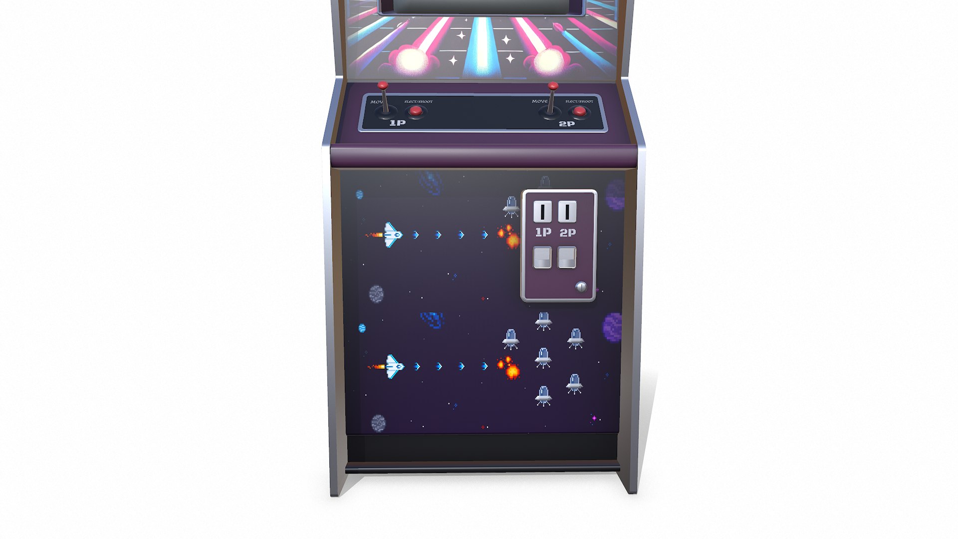 3D Old Vintage Arcade Machine Low-poly PBR Model - TurboSquid 2389297