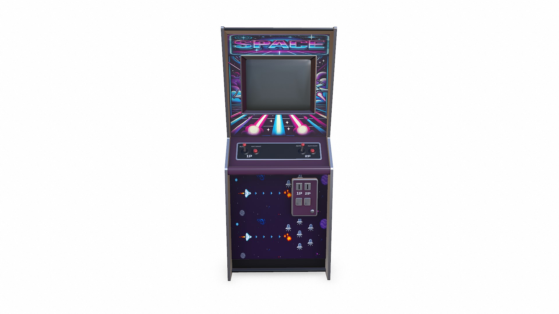 3D Old Vintage Arcade Machine Low-poly PBR Model - TurboSquid 2389297